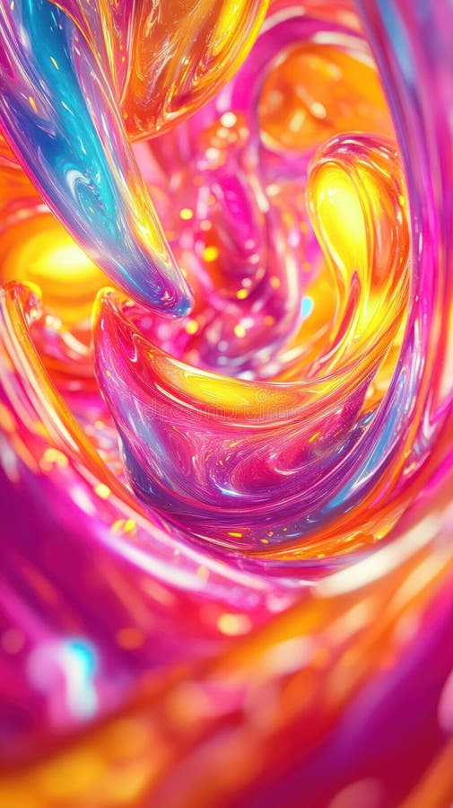 A Vibrant Swirl of Colorful, Glossy Patterns Creating an Abstract ...