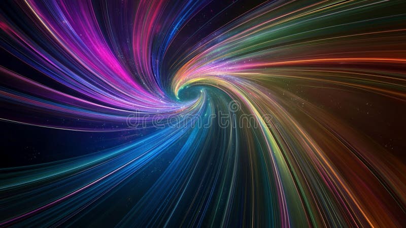 A Vibrant Swirl of Colorful Light Waves Creates a Stunning Abstract ...