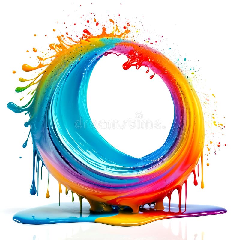 Vibrant Swirl of Colorful Paint Creates a Mesmerizing Circular ...