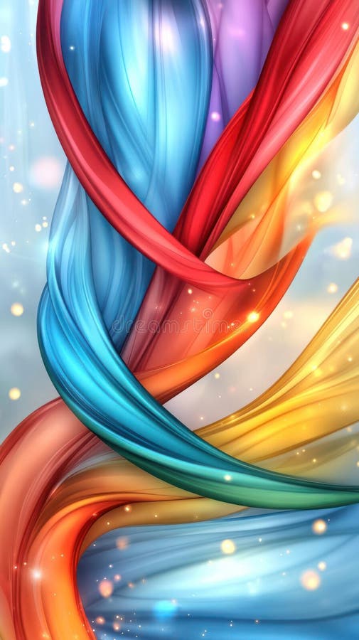 A Vibrant Swirl of Colorful Ribbons in Motion, Creating a Dynamic and ...