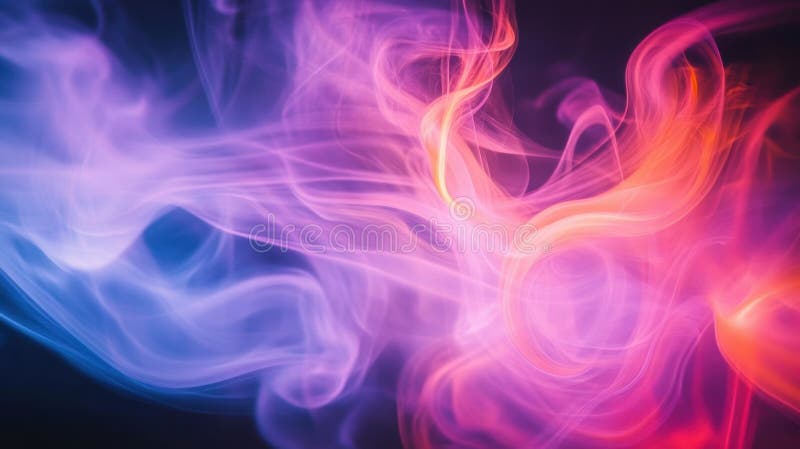 A Vibrant Swirl of Colorful Smoke Against a Dark Backdrop Creates a ...
