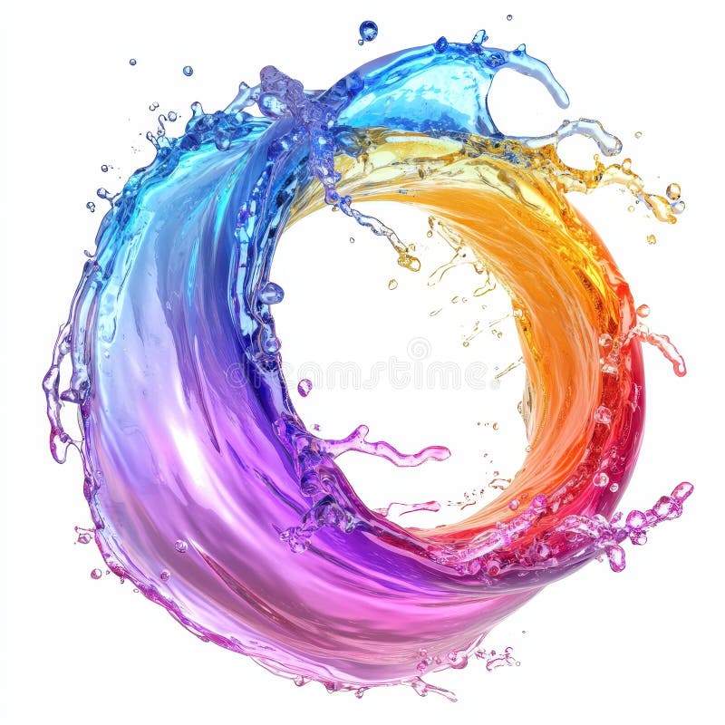 A Vibrant Swirl of Colorful Water, Representing Fluidity and Creativity ...