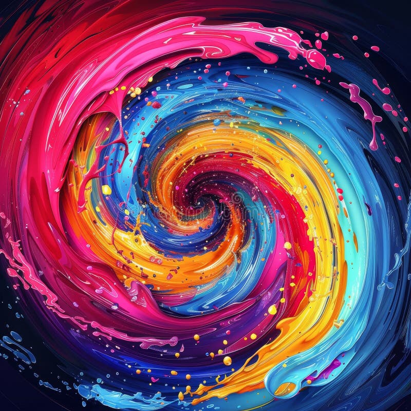 Vibrant Swirl of Colors in Abstract Art Stock Illustration ...