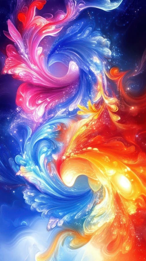 A Vibrant Swirl of Colors Blending Together, Creating an Abstract ...