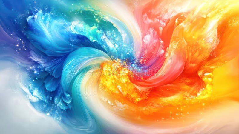 A Vibrant Swirl of Colors Blending Together, Creating an Abstract ...