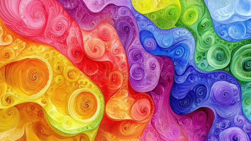 A Vibrant Swirl of Colors in a Fluid, Abstract Design Stock ...