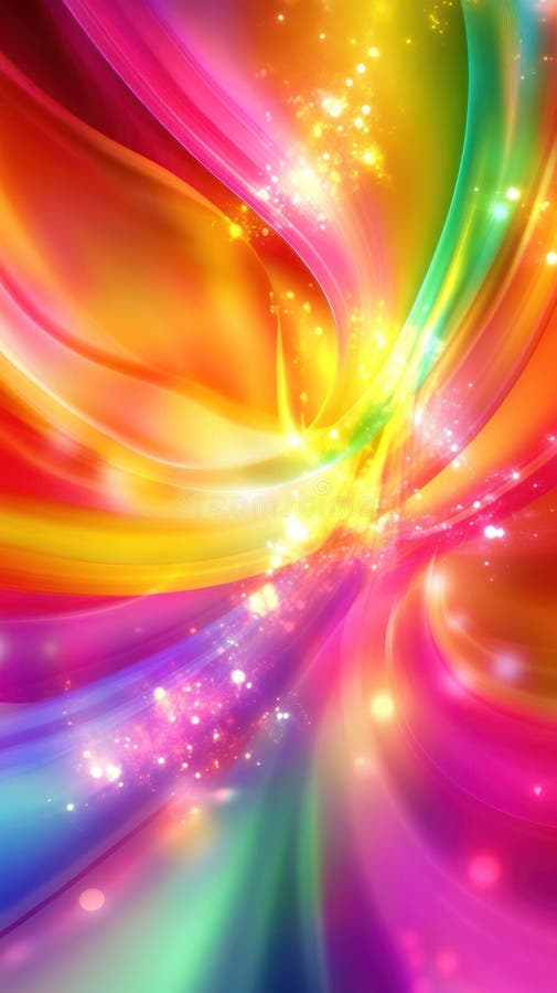A Vibrant Swirl of Colors and Light, Creating an Abstract, Energetic ...