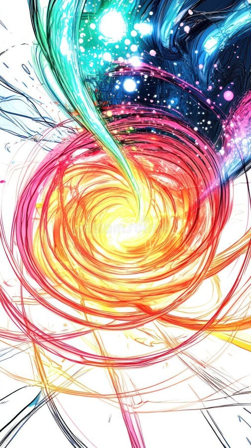 A Vibrant Swirl of Colors Representing Energy and Cosmic Elements Stock ...