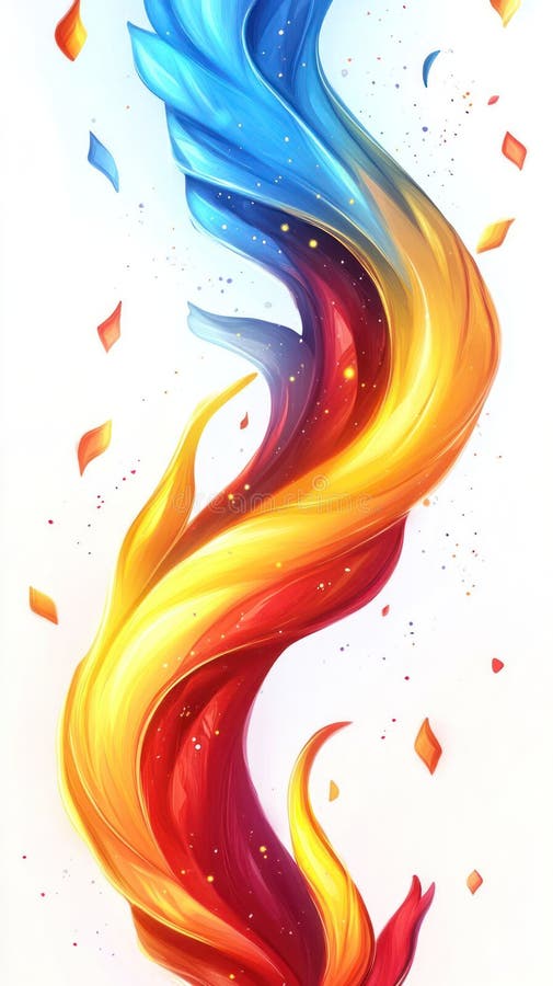 A Vibrant Swirl of Colors Representing Fire and Energy with Sparkling ...