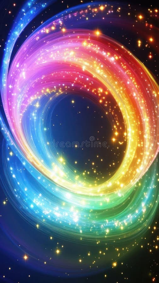 A Vibrant Swirl of Colors and Sparkles Creating a Cosmic, Dreamy Effect ...