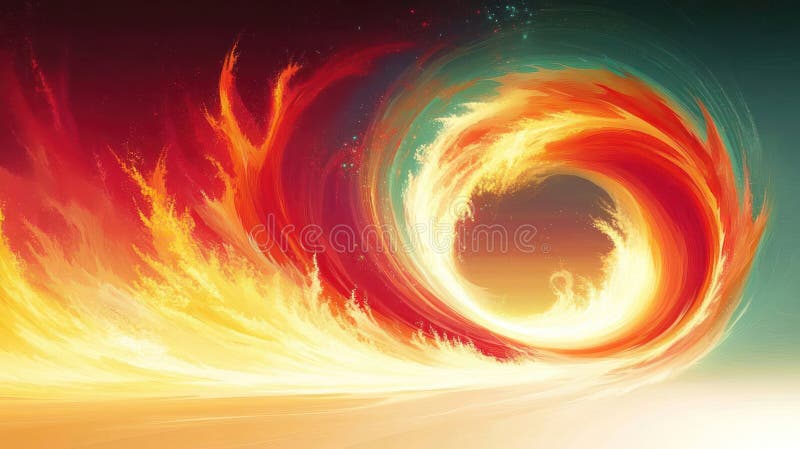 A Vibrant Swirl of Flames and Colors Creating an Abstract, Dynamic ...