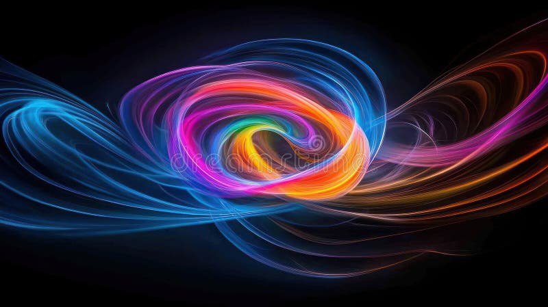 Vibrant Swirl of Neon Lines Creates Mesmerizing Visual Effect Stock ...