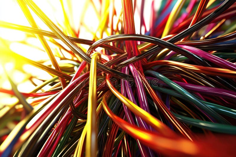 Vibrant Swirl of Neural Pathways in Psychedelic Rainbow Colors and ...