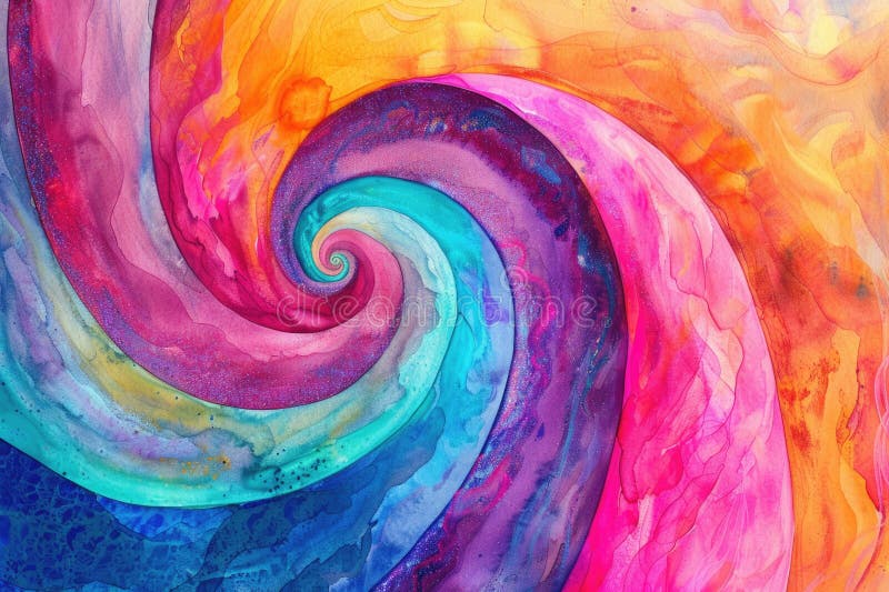 A Vibrant Swirl Pattern on a Clean White Background Stock Image - Image ...