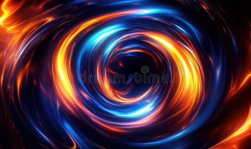 Vibrant Swirling Abstract Background with Blue and Orange Light Effects ...