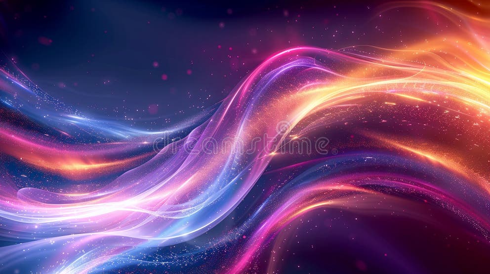 Colorful Abstract Wave Patterns with Light Effects in a Digital Artwork ...
