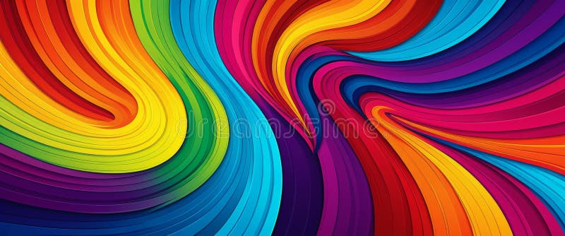 Vibrant Swirling Colors: a Dynamic Rainbow Spectrum Abstract Design ...