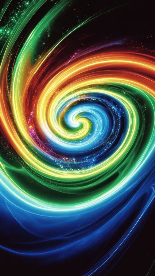 A Vibrant, Swirling Design Featuring a Spectrum of Colors in a Spiral ...