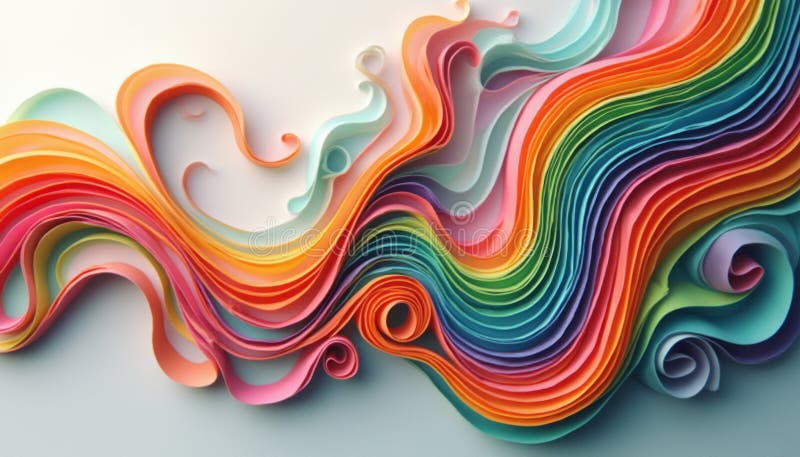Vibrant Swirling Paper Ribbons Stock Image - Image of visual, colorful ...