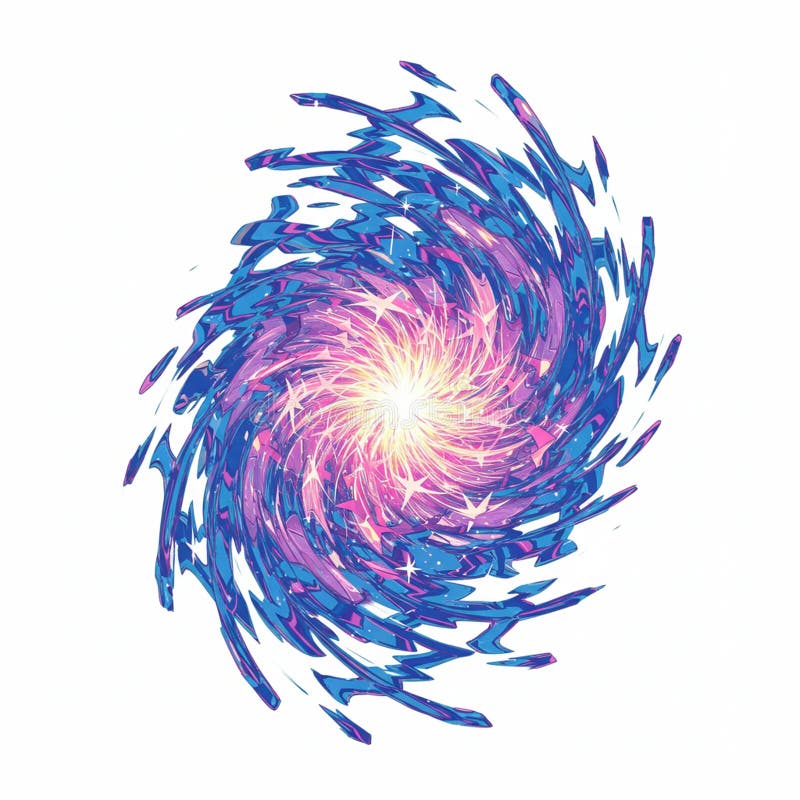 A Vibrant Swirling Pattern Forms a Vortex, Emanating from a Bright ...