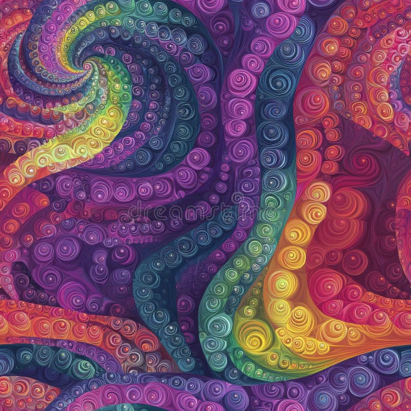Vibrant Swirling Rainbow Abstract Art AI Generated. Stock Illustration - Illustration of modern ...