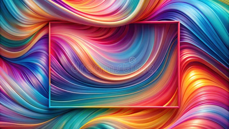 Vibrant Swirls of Color with a Modern Rectangular Frame for Design ...