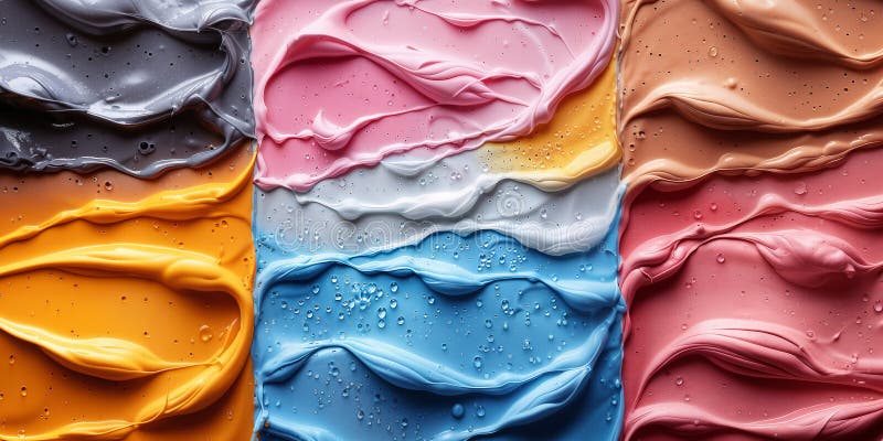 Colorful Cream Textures in Different Shades, Ideal for Artistic Designs ...