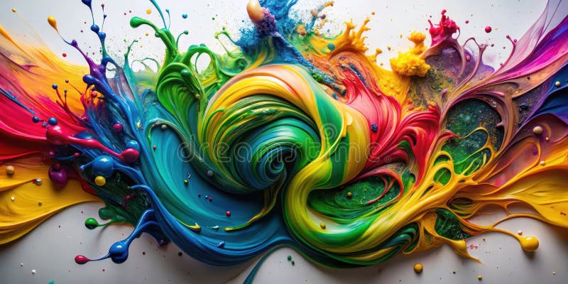 Vibrant Swirls of Multicolored Goo Exploding in a Dynamic Artistic ...