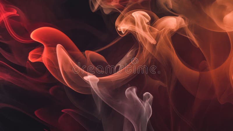 Vibrant Swirls of Red and Orange Smoke Create a Dramatic, Artistic ...