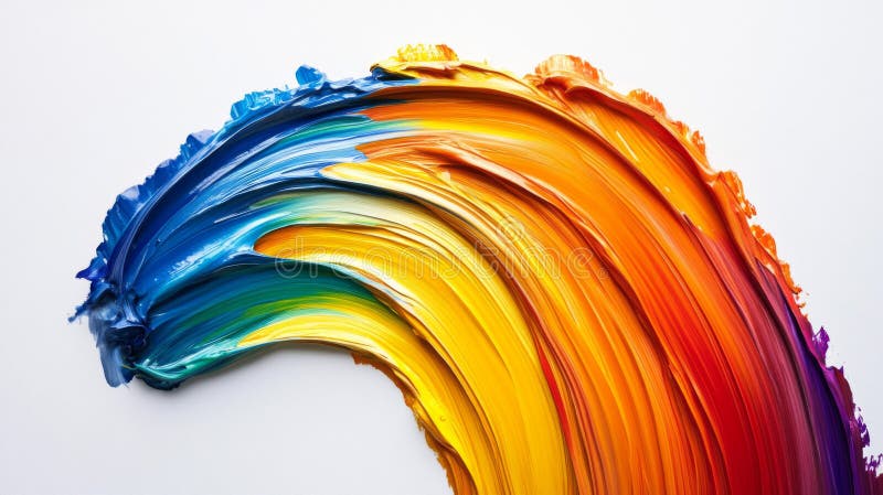 Vibrant Swirls of Thick Oil Paint Colors Stock Illustration ...