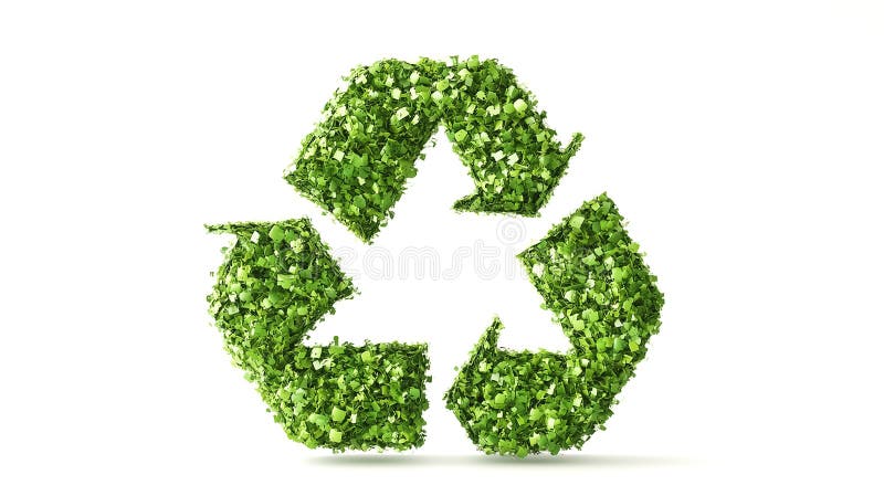 A Vibrant Symbol of Recycling, Made from Lush Green Materials ...