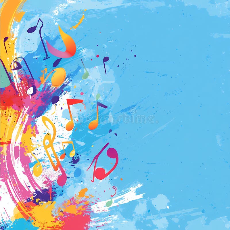 Vibrant Symphony of Musical Notes in an Abstract Colorful Painted ...
