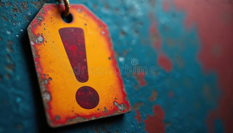 Vibrant Tag Features Bold Exclamation Mark. Graphic Representation of ...