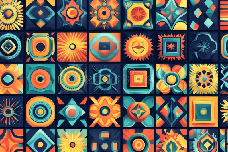 Vibrant Talavera Style Tiles Forming a Seamless Pattern, Ideal for ...