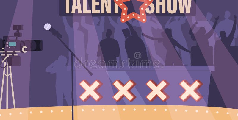 Vibrant Talent Show Stage Illuminated with Lights and Spotlights. Stage ...
