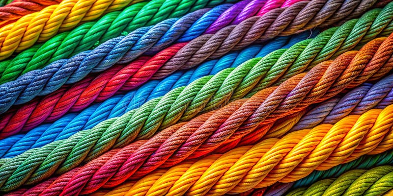 A Vibrant Tapestry of Intertwined Ropes a Stunning Panoramic Display of ...