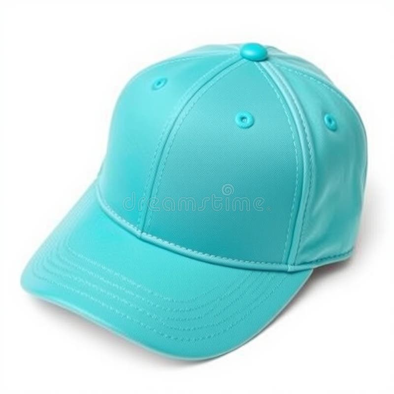 Vibrant Teal Baseball Cap Against a White Background Stock Image ...
