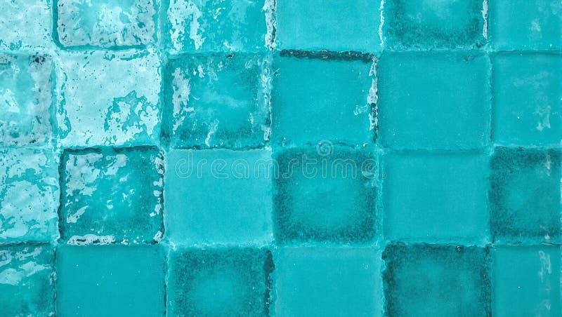 Vibrant Teal Ceramic Tiles with Glossy Finish Creating Depth Stock ...