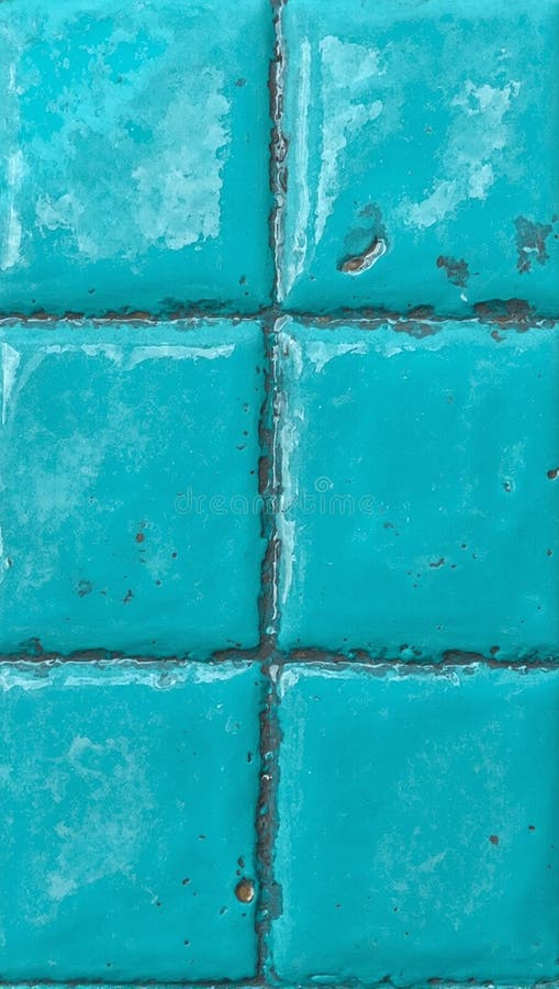 Vibrant Teal Ceramic Tiles with Glossy Smooth Surfaces Stock ...