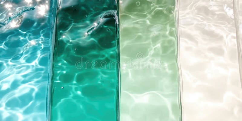Vibrant Teal and Green Water Reflection Illuminated with Light Stock ...