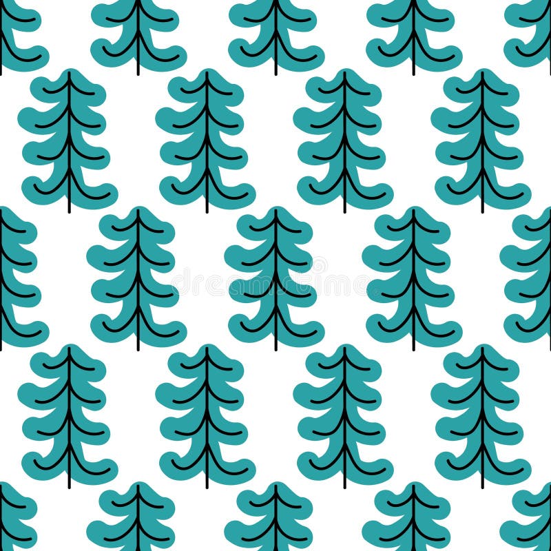 Vibrant Teal Tree Pattern on White Background Showcases Modern Design ...