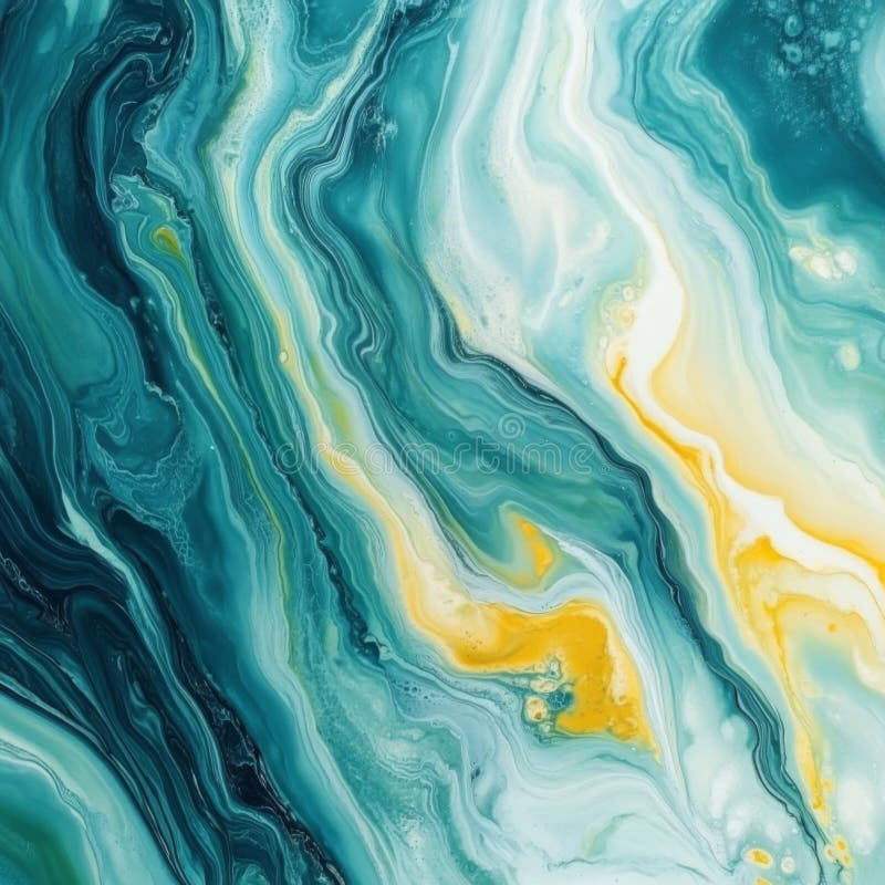 Vibrant Teal Yellow Fluid Art Swirling Patterns Stock Photos - Free ...