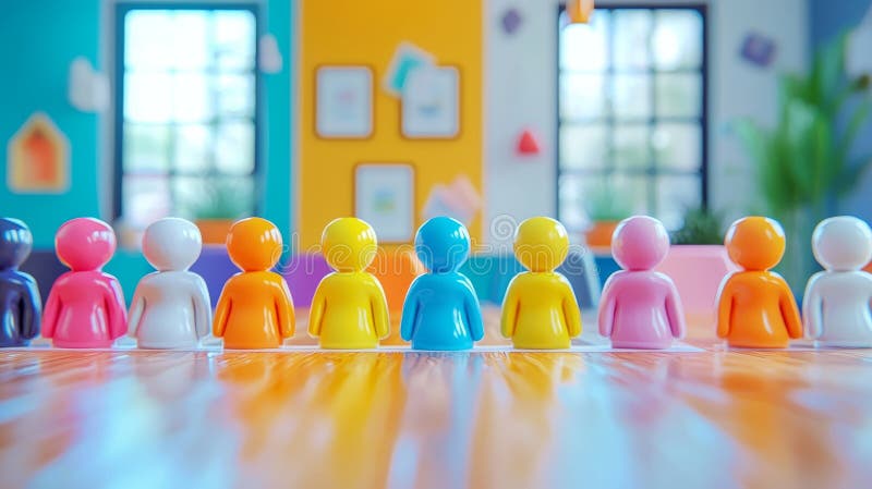 Colorful Team stock illustration. Illustration of meeting - 335826734