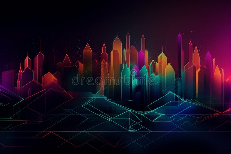 Vibrant Tech Background with Artistic Digital Elements and Shapes ...