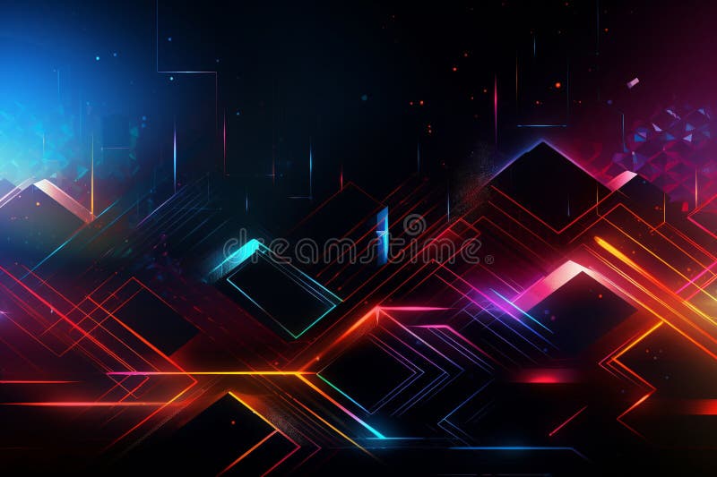 Vibrant Tech Background with Artistic Digital Elements and Shapes ...