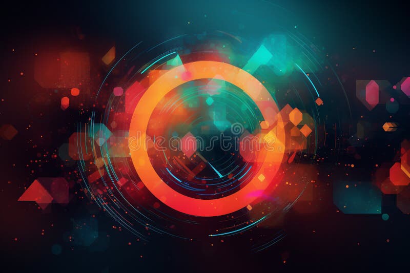 Vibrant Tech Background with Artistic Digital Elements and Shapes ...