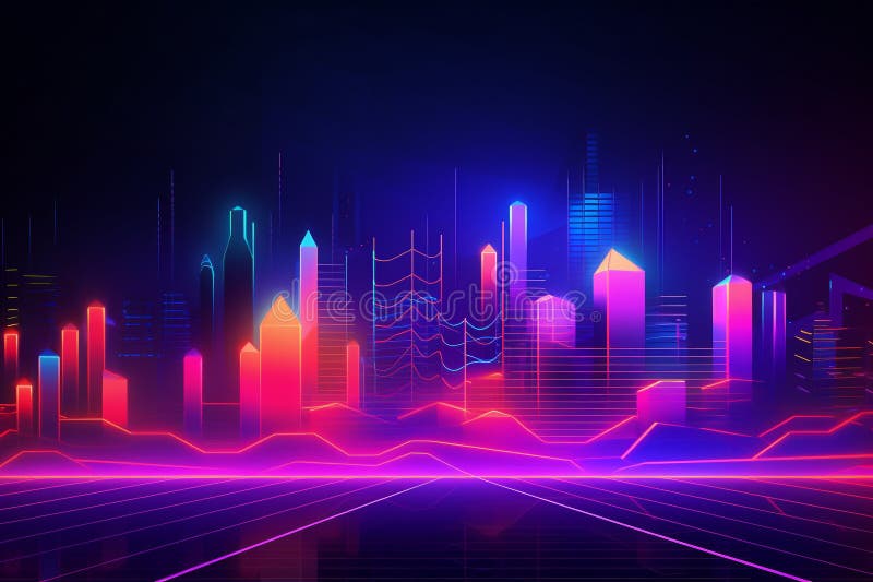 Vibrant Tech Background with Artistic Digital Elements and Shapes ...