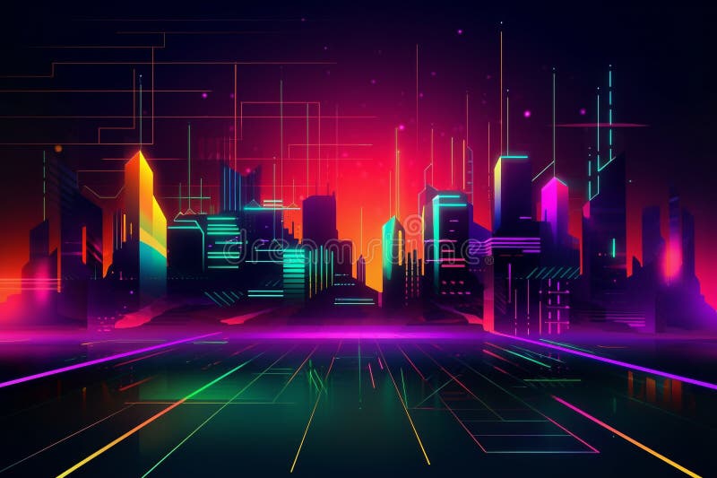 Vibrant Tech Background with Artistic Digital Elements and Shapes ...