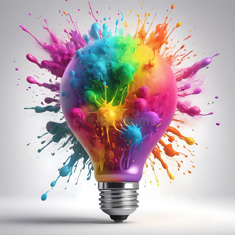 A Vibrant, Technicolor Lightbulb Exploding in a Shower of Rainbow-hued ...