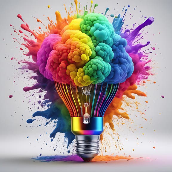 A Vibrant, Technicolor Lightbulb Exploding in a Shower of Rainbow-hued ...